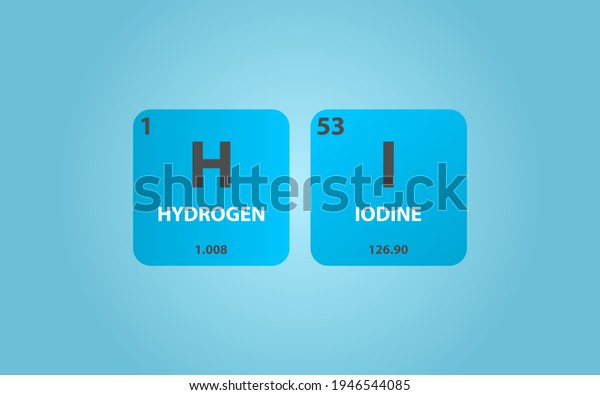 Vektor Stok Hydrogen Iodide Hi Molecule Simple Molecular (Tanpa Royalti ...