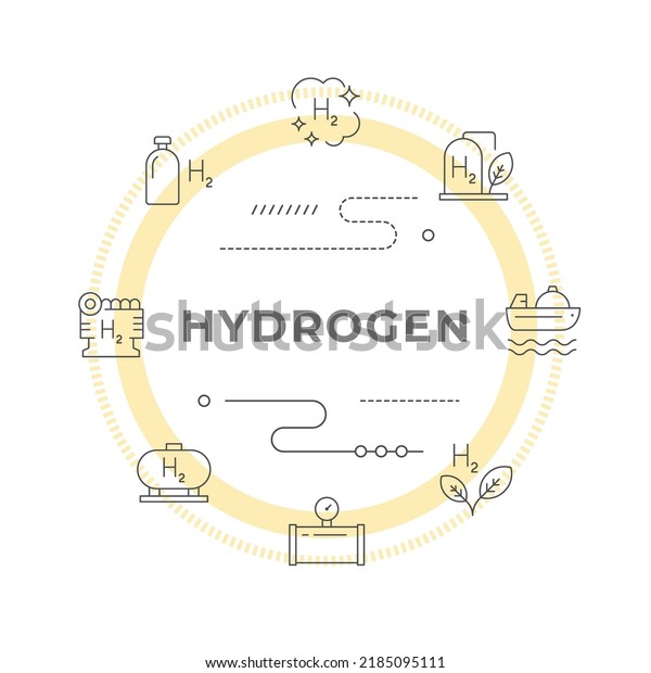 Hydrogen Line Outline Modern Concept Stock Vector (Royalty Free ...