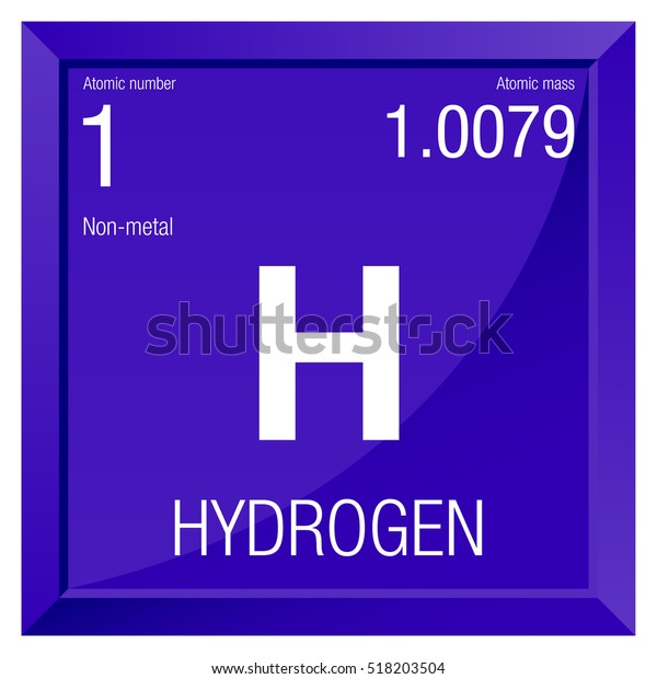 Hydrogen Symbol Element Number 1 Periodic 스톡 벡터(로열티 프리) 518203504 ...