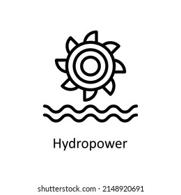 Hydropower Vector Outline Icon Web Isolated Stock Vector (Royalty Free ...