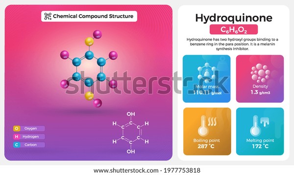 Hydroquinone Properties Chemical Compound Structure Stock Vector ...