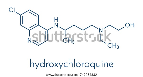 Hydroxychloroquine Malaria Drug Molecule Skeletal Formula Stock Vector ...