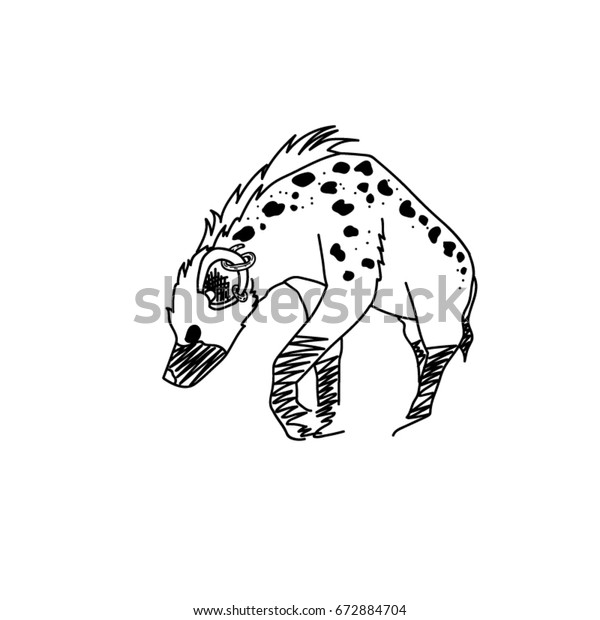 Hyena Punk Hand Drawn Vector Illustration Stock Vector (Royalty Free ...