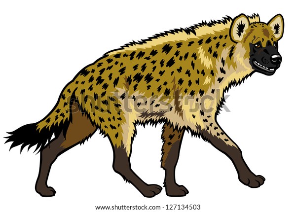 Hyena Vectorside View Picture Isolated On: Vector có sẵn (miễn phí bản ...