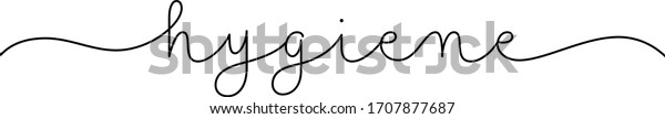 Hygiene Black Vector Monoline Calligraphy Banner Stock Vector (Royalty ...