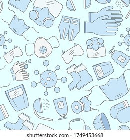 Hygiene Protection Vector Color Background Seamless: เวกเตอร์สต็อก ...