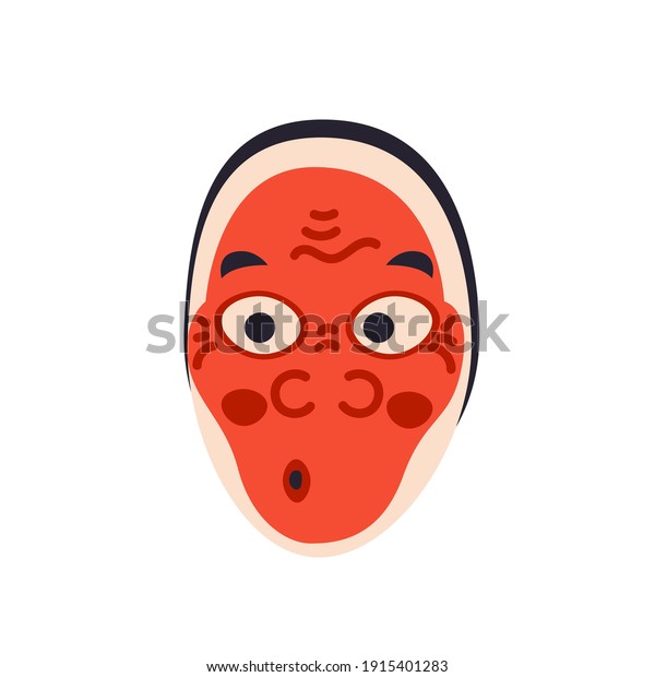 Hyottoko Mask Isolated Vector Illustration Japanese Stock Vector ...