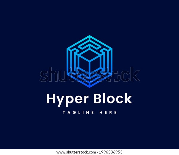 Hyper Block - logotipo de tecnología: vector de stock (libre de ...