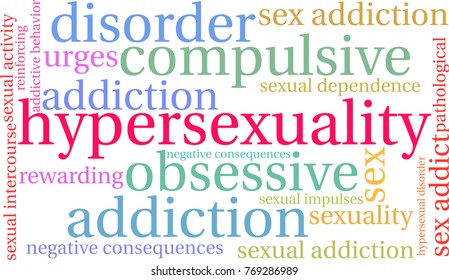 Hypersexuality Word Cloud On White Background Stock Vector (Royalty ...