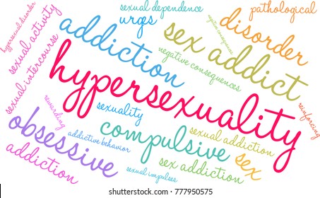 Hypersexuality Word Cloud On White Background Stock Vector (Royalty ...