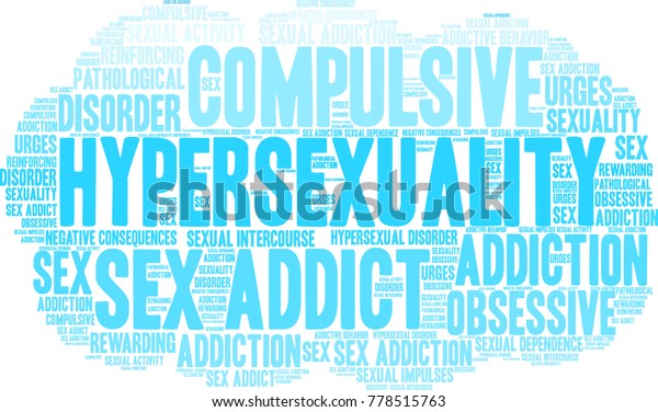 Hypersexuality Word Cloud On White Background Stock Vector (Royalty ...