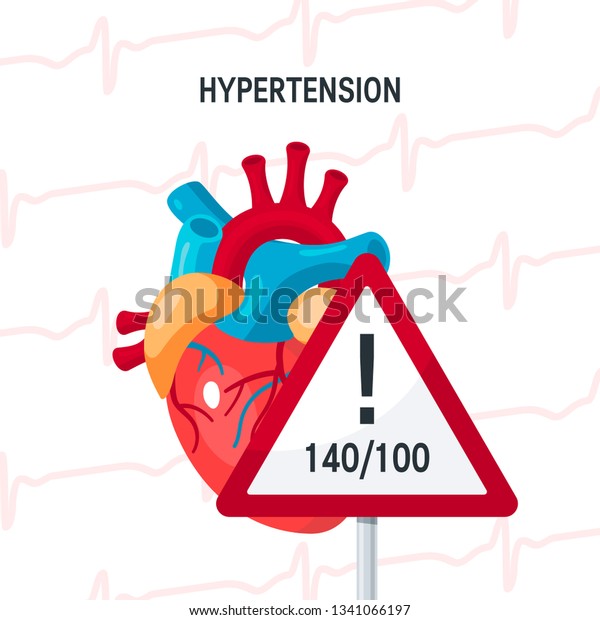 Hypertension Vector Concept Design Human Heart 库存矢量图（免版税）1341066197 ...
