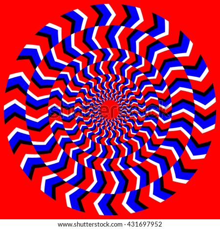 Hypnotic Rotation Perpetual Rotation Illusion Background Stock Vector ...