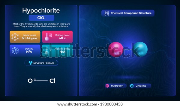Hypochlorite Properties Chemical Compound Structure Stock Vector ...