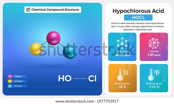 Hypochlorous Acid Properties Chemical Compound Structure Stock Vector ...