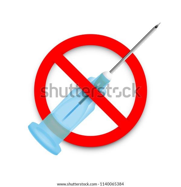Hypodermic Needle Prohibition Sign No Needle: vetor stock (livre de ...