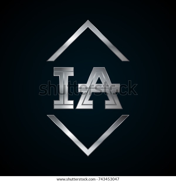 Ia Monogram Metal Logo Silver Logo Stock Vector (Royalty Free ...