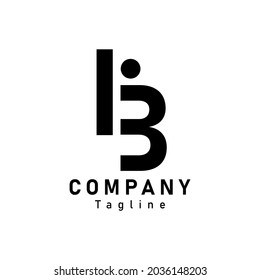 Ib Letter Logo Black White Color Stock Vector (Royalty Free) 2036148203 ...