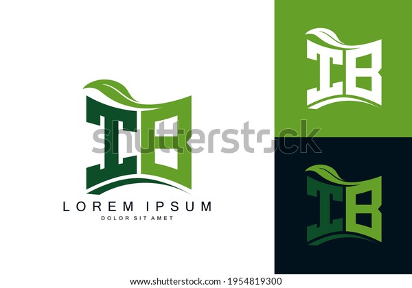 Ib Logo Monogram Green Leaf Nature Stock Vector (Royalty Free ...