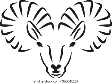 Ibex Capra Head Handdrawn Stock Vector (Royalty Free) 360041129 ...