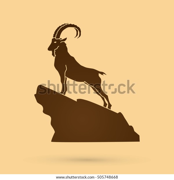 Ibex Standing On Cliff Graphic Vector: เวกเตอร์สต็อก (ปลอดค่าลิขสิทธิ์ ...