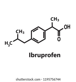 Ibuprofen Chemical Structure Stock Vector (Royalty Free) 1195756744 ...