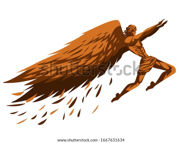 Icarus Flying Near Sun Stock Vector (Royalty Free) 1667631634 Icarus Flying Near Sun Stock Vector (Royalty Free) 1667631634