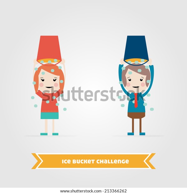 Ice Bucket Challenge Vector Illustration 스톡 벡터(로열티 프리) 213366262