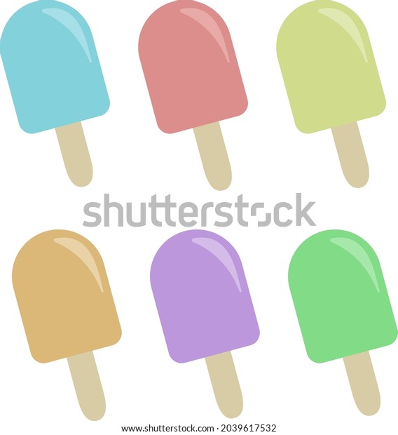 Ice Candy Illustration Set Cute Simple Stock Vector (Royalty Free ...