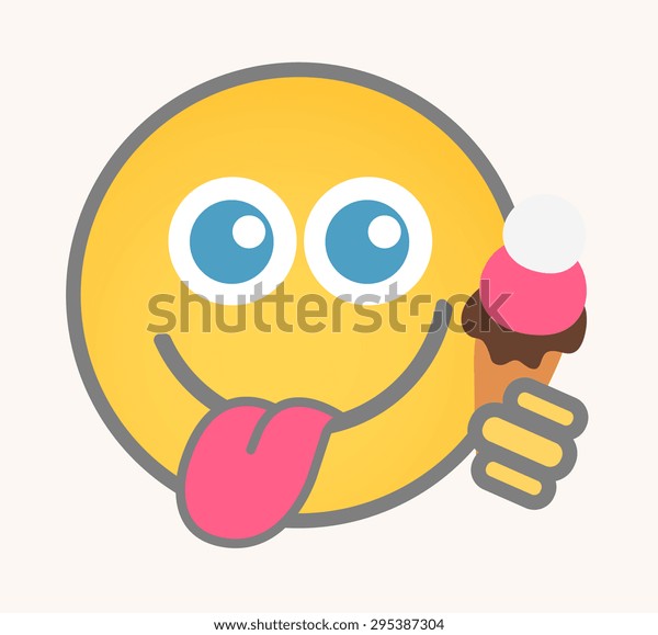 Ice Cream Cartoon Smiley Vector Face Stock Vector (Royalty Free ...