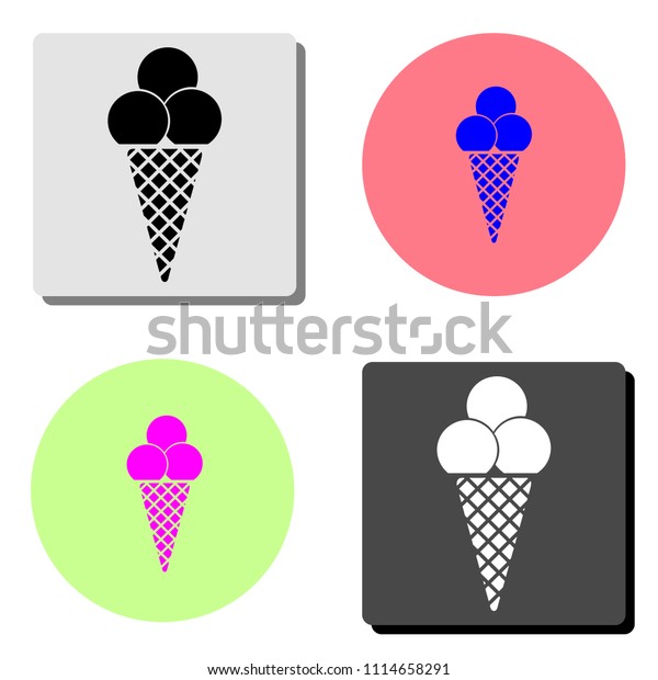 Ice Cream Cone Simple Flat Vector Stock Vector (Royalty Free ...