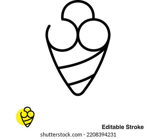Ice Cream Cone Vector Line Icon Stock Vector (Royalty Free) 2208394231 ...