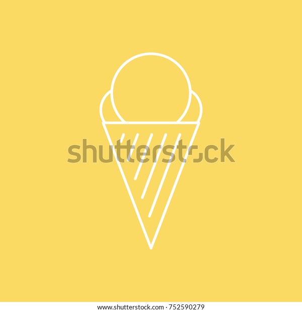Ice Cream Cone Vector Line Icon Stock Vector (Royalty Free) 752590279 ...