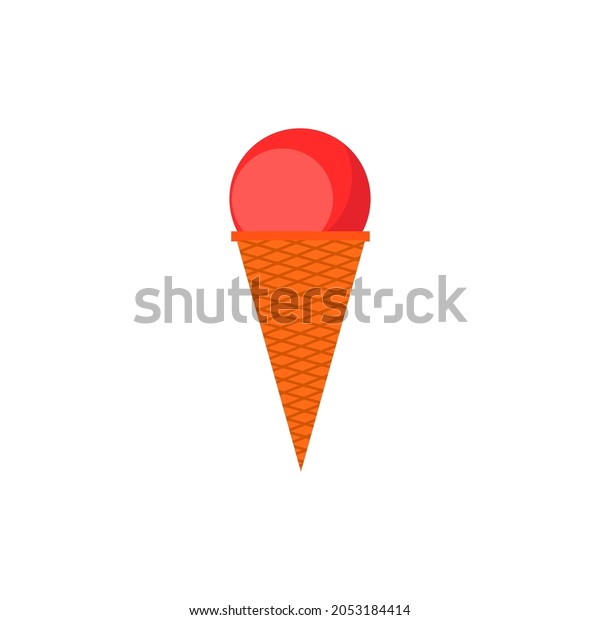 Ice Cream Cone Vector Simple Ice Stock Vector (Royalty Free) 2053184414 ...