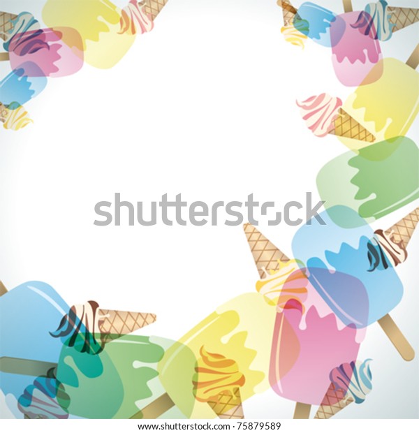 Ice Cream Frame Illustration Vector Stock Vector (Royalty Free) 75879589