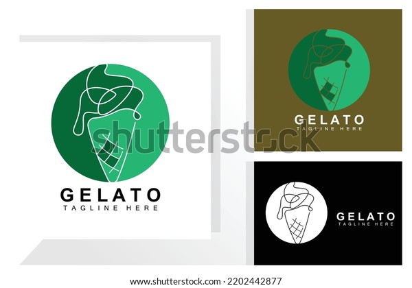 Ice Cream Gelato Logo Design Sweet Stock Vector (Royalty Free ...