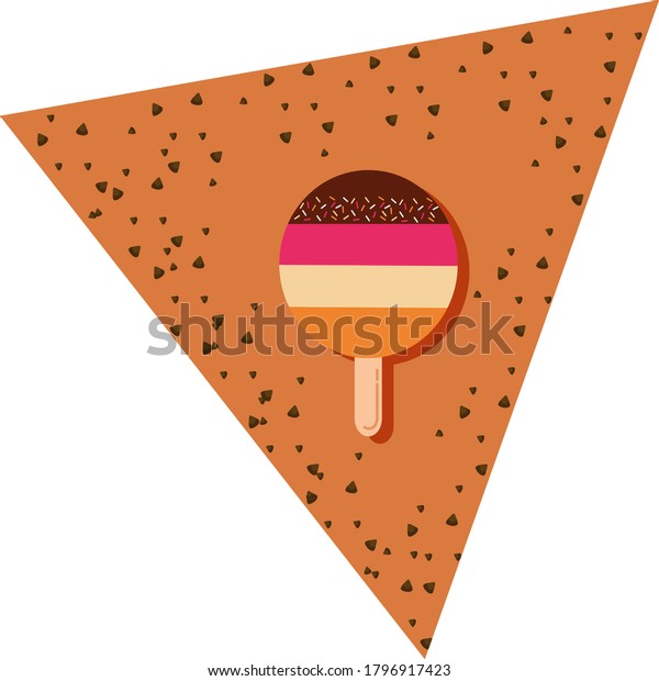 Ice Cream Icon Circular Popsicle Colored Stock Vector (Royalty Free ...