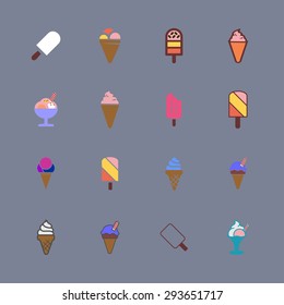 Vektor Stok Ice Cream Icon Set (Tanpa Royalti) 293651717 | Shutterstock
