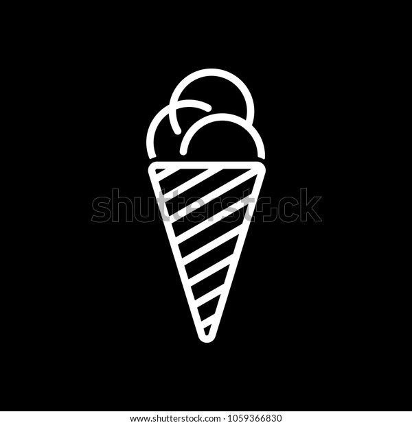 Ice Cream Icon White Icon On Stock Vector (Royalty Free) 1059366830