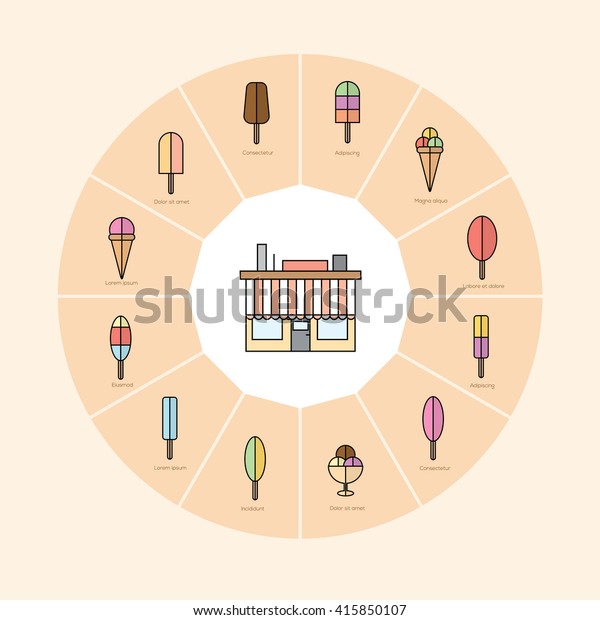 Ice Cream Infographics Vector Illustration Flat Stock Vector (Royalty ...