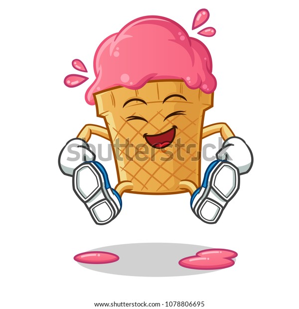Ice Cream Jumping Mascot Vector Cartoon Stock Vector (Royalty Free ...