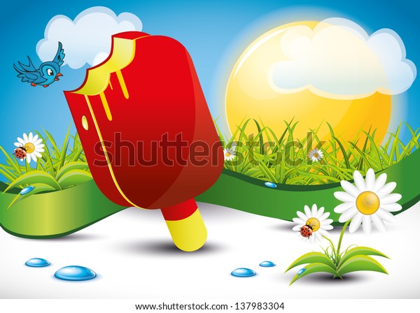 Ice Cream Landscape Stock Vector (Royalty Free) 137983304 | Shutterstock