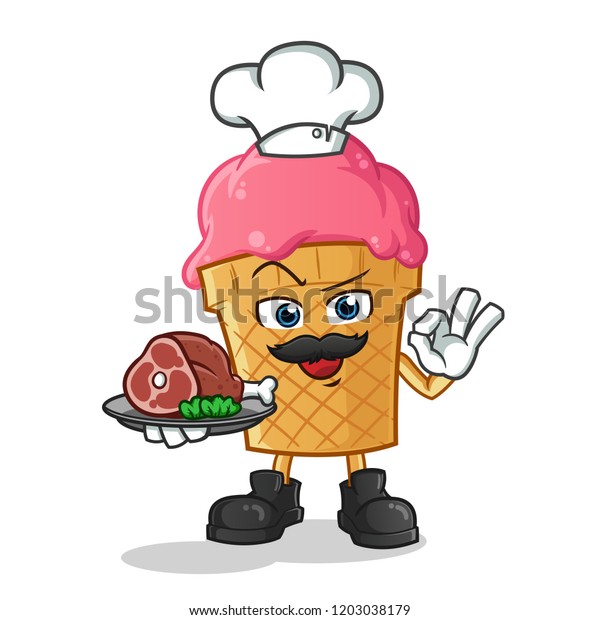 Ice Cream Masterchef Mascot Vector Cartoon Stock Vector (Royalty Free ...