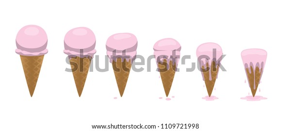 Ice Cream Melting Animation Sequence Vector Stock Vector (Royalty Free ...