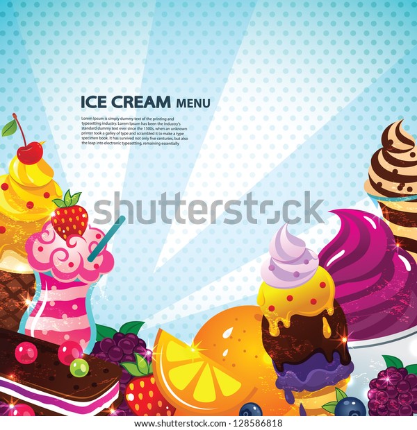 Ice Cream Menu Stock Vector (Royalty Free) 128586818 | Shutterstock