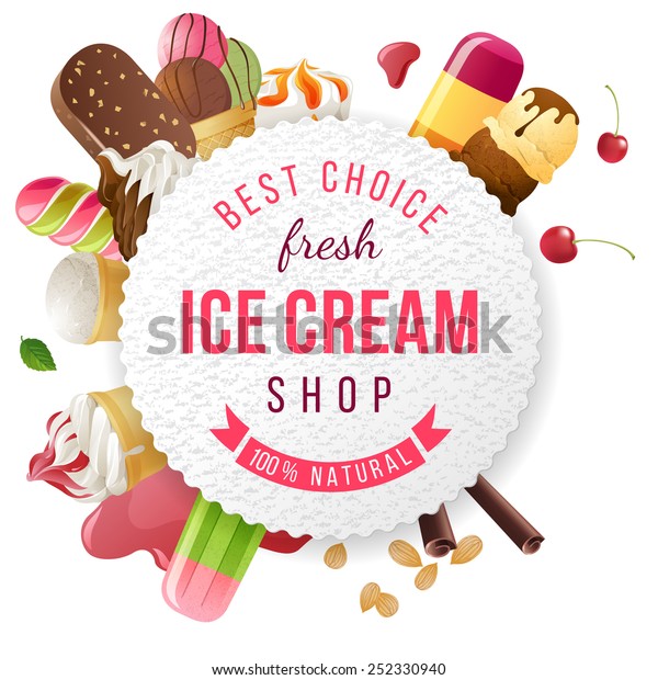 Ice Cream Shop Label Type Design Stock Vector (Royalty Free) 252330940