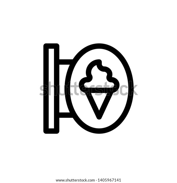 Ice Cream Shop Sign Vector Illustration Stock Vector (Royalty Free ...