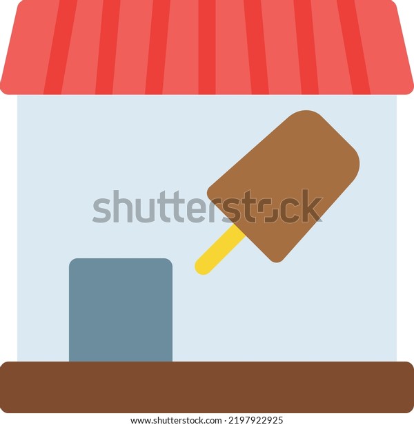 Ice Cream Shop Vector Illustration On Stock Vector (Royalty Free ...