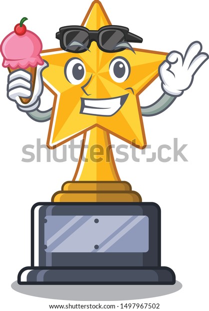 Ice Cream Star Trophy Character Shape Stock Vector (Royalty Free ...