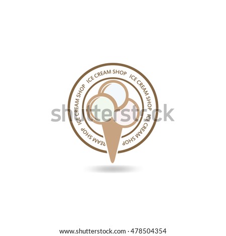 Ice Cream Sundae Logo Stock Vector (Royalty Free) 478504354 - Shutterstock